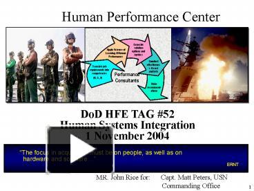PPT – Human Performance Center PowerPoint presentation | free to view ...
