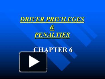 PPT – DRIVER PRIVILEGES PowerPoint presentation | free to view - id ...