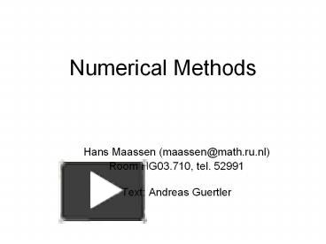 PPT – Numerical Methods PowerPoint presentation | free to download - id ...