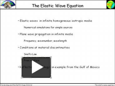 The Elastic Wave Equation presentation | free to download