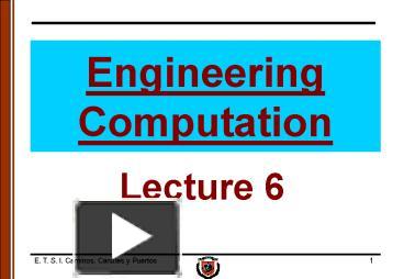 PPT – Engineering Computation PowerPoint presentation | free to ...