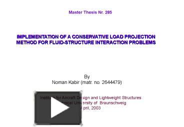 PPT – Master Thesis Nr' 285 PowerPoint presentation | free to view - id ...