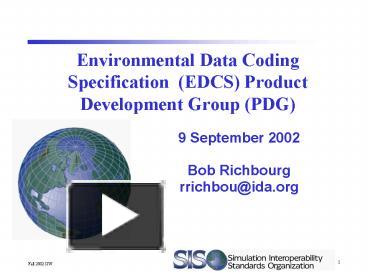 PPT – Environmental Data Coding Specification EDCS Product Development ...