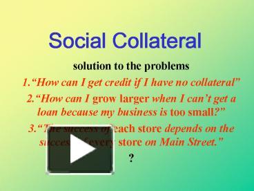 PPT – Social Collateral PowerPoint presentation | free to view - id ...