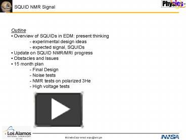 SQUID NMR Signal presentation | free to download