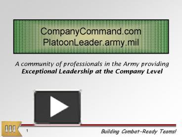 CompanyCommand'com PlatoonLeader'army'mil presentation | free to view