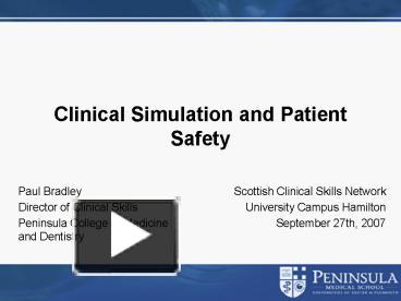 Clinical Simulation and Patient Safety presentation | free to view