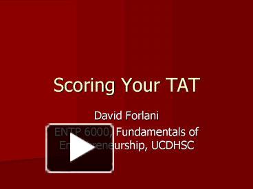 PPT – Scoring Your TAT PowerPoint presentation | free to view - id ...