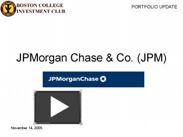 JPMorgan Chase presentation | free to view