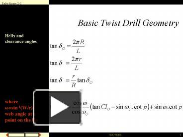 Basic Twist Drill Geometry presentation | free to view