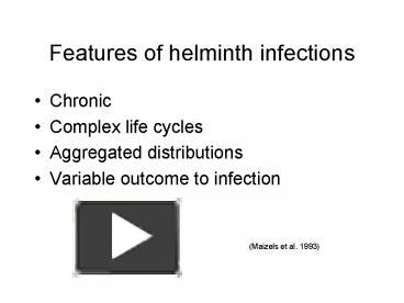 Features of helminth infections presentation | free to view