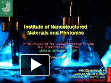 Institute of Nanostructured Materials and Photonics presentation | free ...