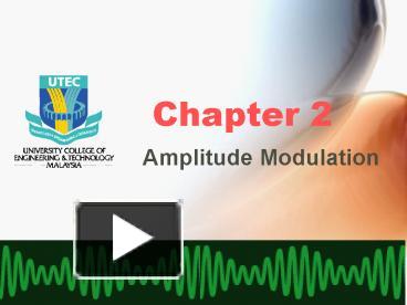 Amplitude Modulation presentation | free to view