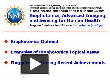 Biophotonics presentation | free to view