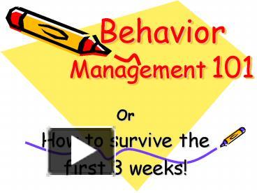 Behavior Management 101 presentation | free to view
