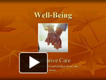 WellBeing presentation | free to view
