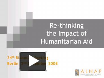 PPT – Re-thinking the Impact of Humanitarian Aid PowerPoint ...
