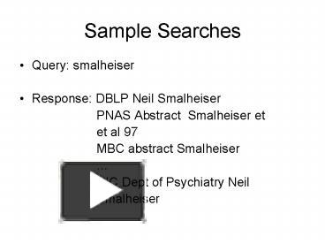 PPT – Sample Searches PowerPoint presentation | free to view - id ...