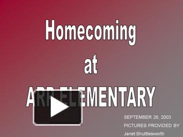 Homecoming presentation | free to view