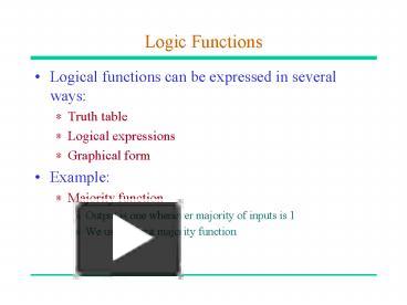 Logic Functions presentation | free to view