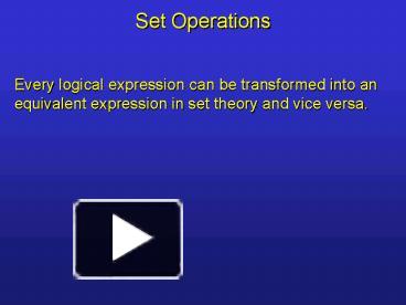Set Operations presentation | free to view