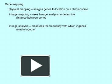Gene mapping presentation | free to view