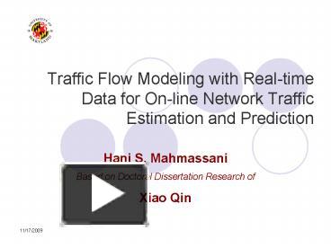 Traffic Flow Modeling with Realtime Data for Online Network Traffic ...