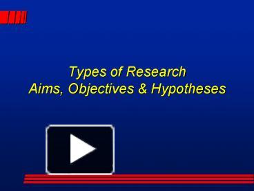 Types of Research Aims, Objectives presentation | free to view