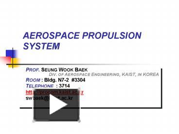 AEROSPACE PROPULSION SYSTEM presentation | free to view