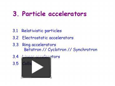 3' Particle accelerators presentation | free to view