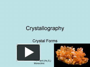 Crystallography presentation | free to view