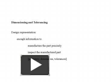 PPT – Dimensioning and Tolerancing PowerPoint presentation | free to ...