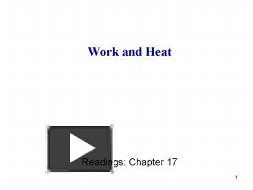 Work and Heat presentation | free to view