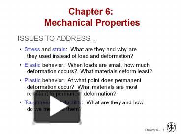 Chapter 6: Mechanical Properties presentation | free to download
