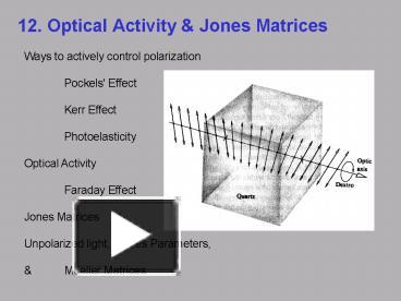 PPT – 12' Optical Activity PowerPoint presentation | free to view - id ...