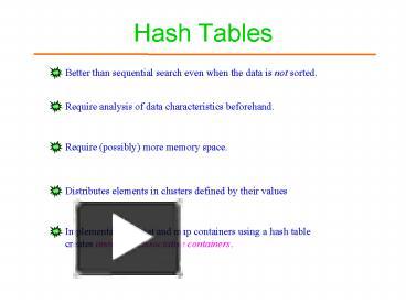 Hash Tables presentation | free to view