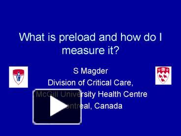 What is preload and how do I measure it presentation | free to view