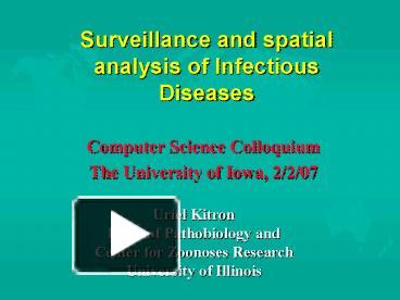 PPT – Surveillance and spatial analysis of Infectious Diseases ...