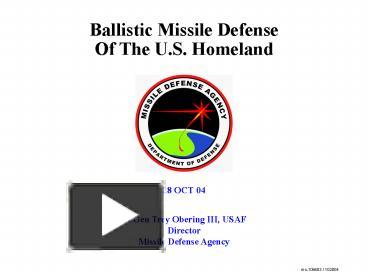 Ballistic Missile Defense presentation | free to view