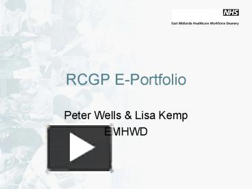 RCGP EPortfolio presentation | free to view