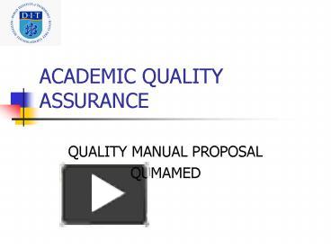 PPT – ACADEMIC QUALITY ASSURANCE PowerPoint presentation | free to view ...