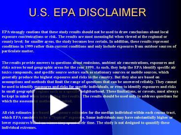 U'S' EPA DISCLAIMER presentation | free to view