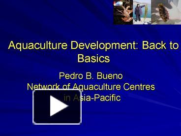PPT – Aquaculture Development: Back to Basics PowerPoint presentation ...