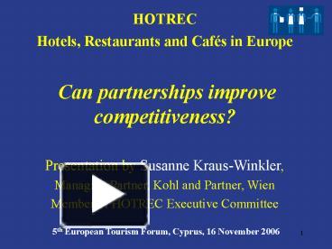 PPT – HOTREC PowerPoint presentation | free to view - id: 10c84b-ZDc1Z