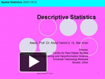 PPT – Descriptive Statistics PowerPoint presentation | free to view ...