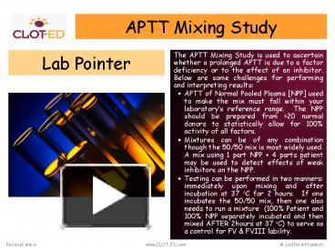 PPT – APTT Mixing Study PowerPoint presentation | free to view - id ...