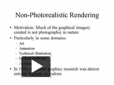 NonPhotorealistic Rendering presentation | free to download