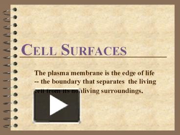 PPT – CELL SURFACES PowerPoint presentation | free to view - id: 10d2cf ...
