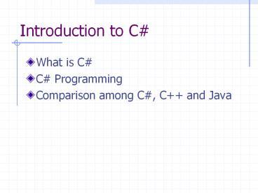 Introduction to C presentation | free to view
