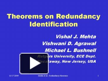 PPT – Theorems on Redundancy Identification PowerPoint presentation ...